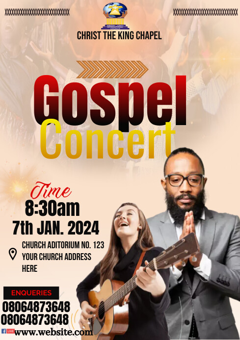gospel concert template (7) | PosterMyWall
