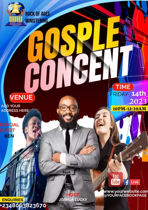 gospel concert template | PosterMyWall