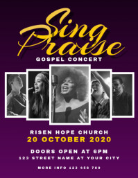 gospel Night concert church music singing ad Template | PosterMyWall