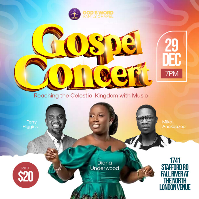 Gospel Music Concert flyer (1) Template | PosterMyWall