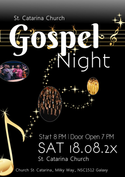 gospel Night concert church music singing ad Template | PosterMyWall