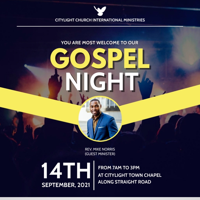 Copy of gospel night poster design | PosterMyWall