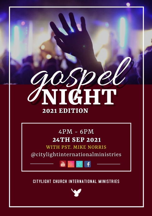 gospel night poster design Template | PosterMyWall