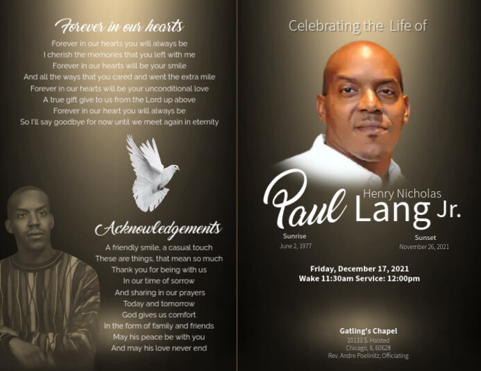 Got the Blue's Funeral Program Small Booklet Template | PosterMyWall