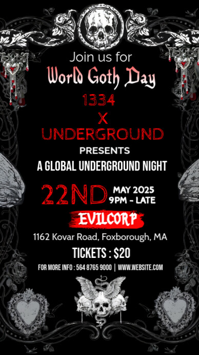 Goth party invitation Template | PosterMyWall