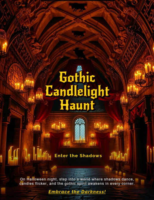 Copy of gothic candlelight halloween flyer template | PosterMyWall