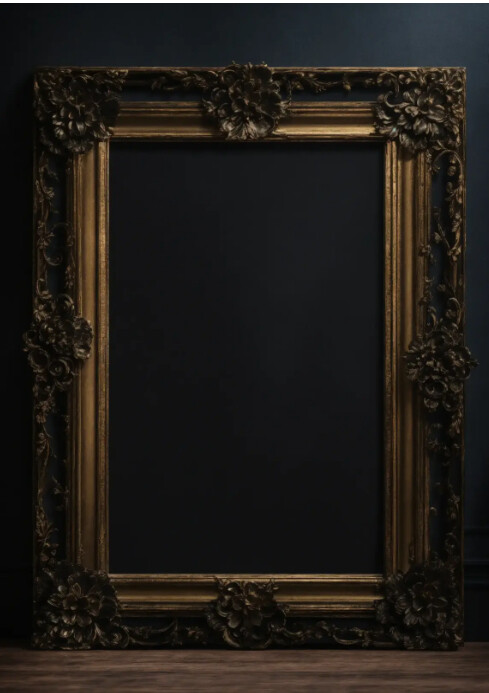 Gothic Concept, Victorian, black Frame Mockup, dark wall Template ...