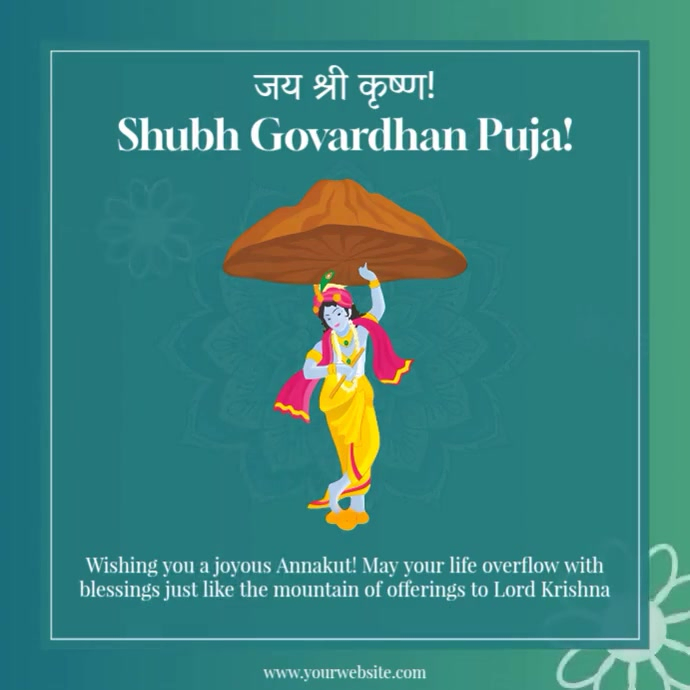 Govardhan Puja Greetings Social Media Post Template | PosterMyWall