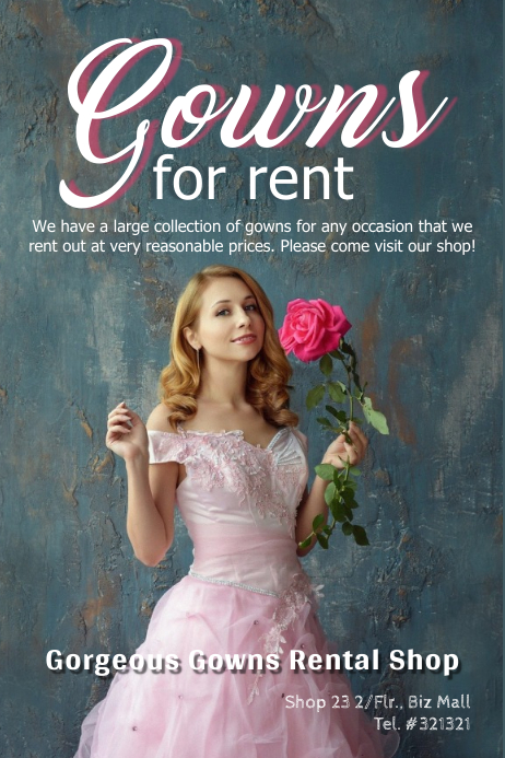 Gowns Rental Shop Template | PosterMyWall