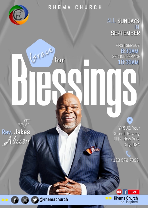 Grace for Blessings Template | PosterMyWall