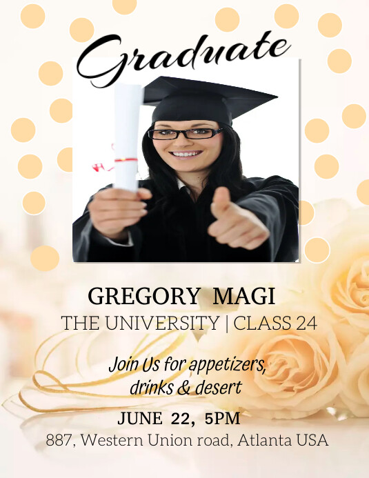 Grad ceremony flyer design Template | PosterMyWall