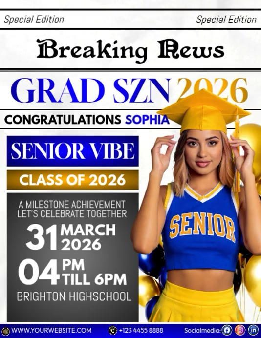 Plantilla de Grad SZN 2026 Graduation Announcement Poster | PosterMyWall