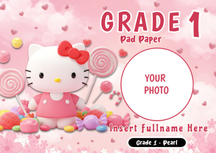 Copy of Grade 1 Pad Paper - Hello Kitty Theme | PosterMyWall
