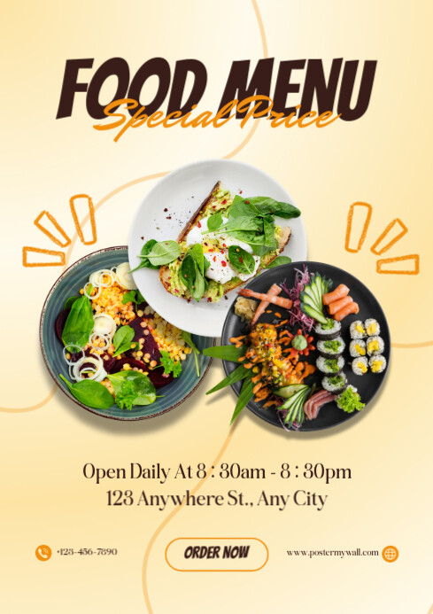 Copy of Gradien Food Menu A4 | PosterMyWall