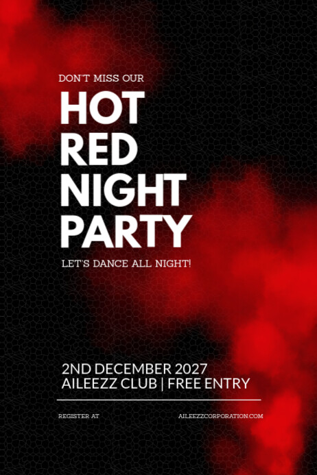 Copy of Gradien Hot Red Night Party Poster | PosterMyWall