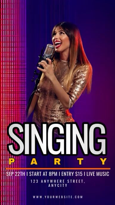 Gradien Singing Party Reel Instagram Template | PosterMyWall