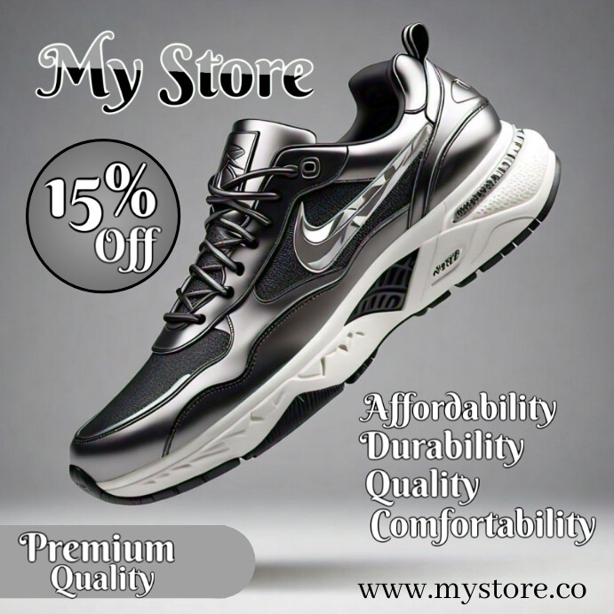 Gradient 3D Super Sneaker Instagram Post Template | PosterMyWall