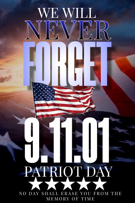 Gradient 9.11 Patriot Day Poster Template | PosterMyWall