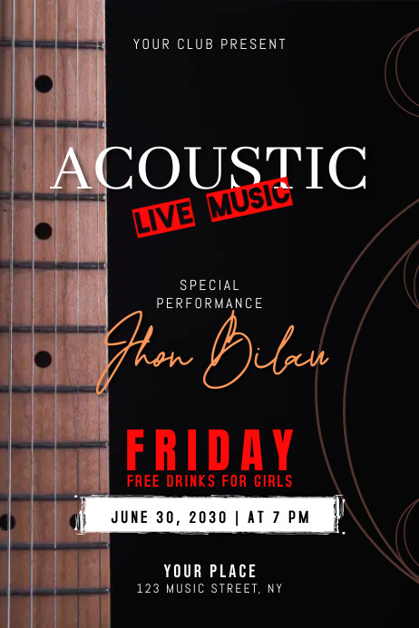 Copy of Acoustic Live Music Event Poster Pos | PosterMyWall