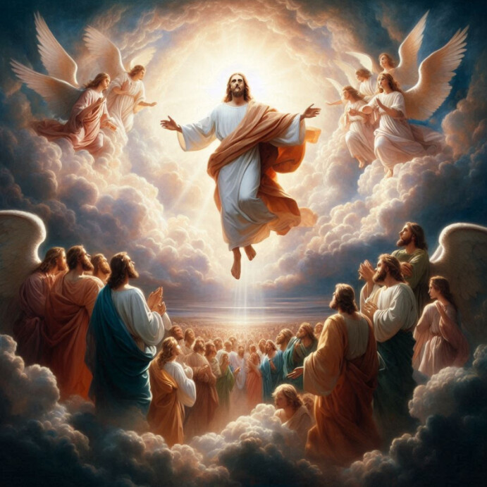 Gradient Ascension Of Christ Instagram Post Template | PosterMyWall