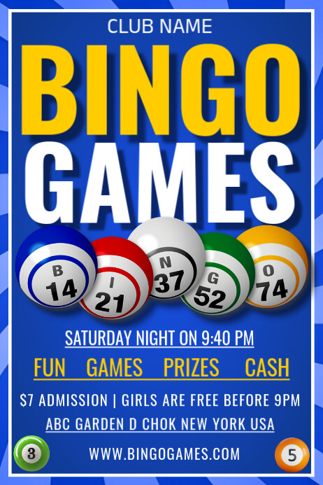 Gradient Bingo Night Event Contest Poster flyer template design ...