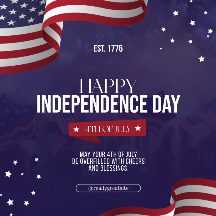 Modèle Gradient Blue And Red Happy 4th Of July Insta | PosterMyWall