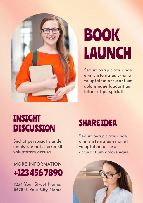 Gradient Book Launch Event Flyer Templat | PosterMyWall