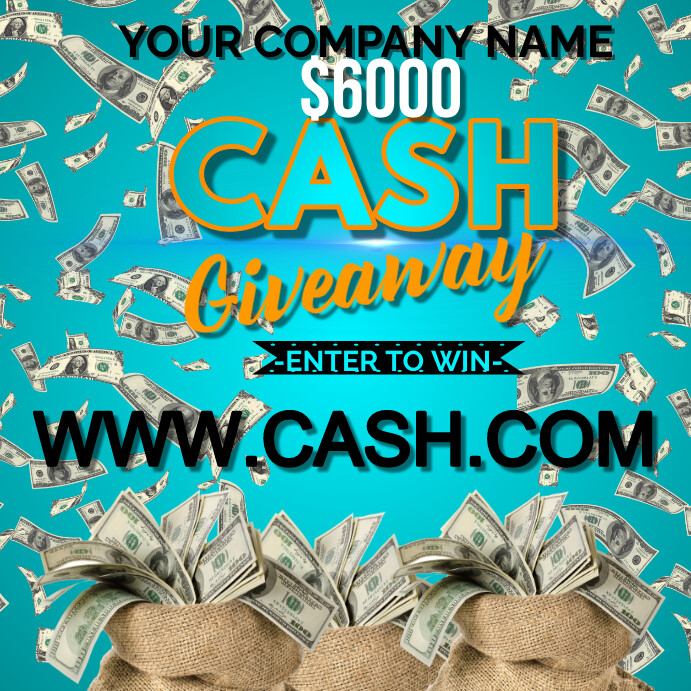 Gradient Cash Giveaway Instagram Post Template | PosterMyWall