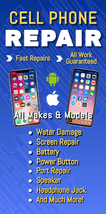 Plantilla de Gradient Cell Phone Repair Roll Up Banner 3' | PosterMyWall