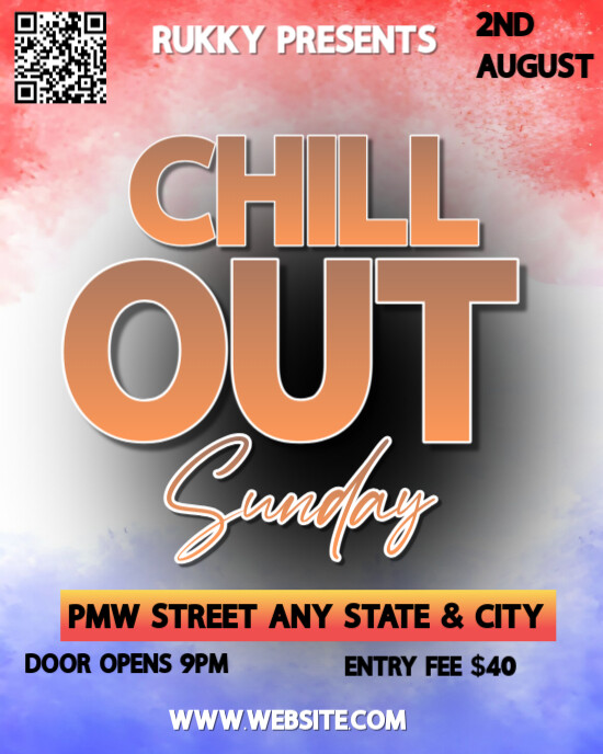 Plantilla de Gradient Chill Out Sunday Night Party Flyer – Club ...