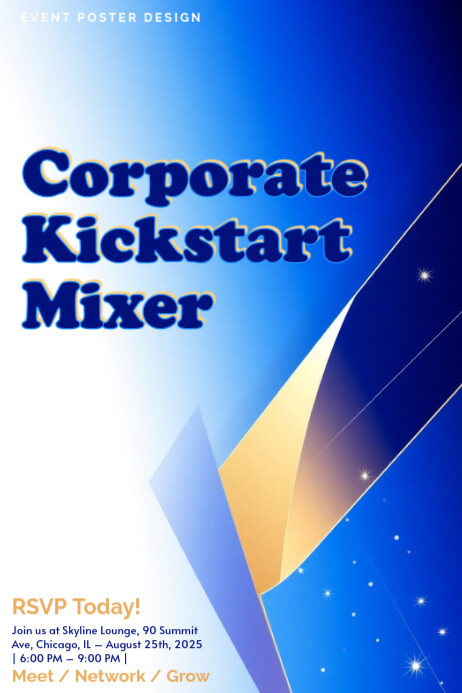 Copy of Gradient Corporate Kickstart Mixer – Royal Blue And Gold With ...