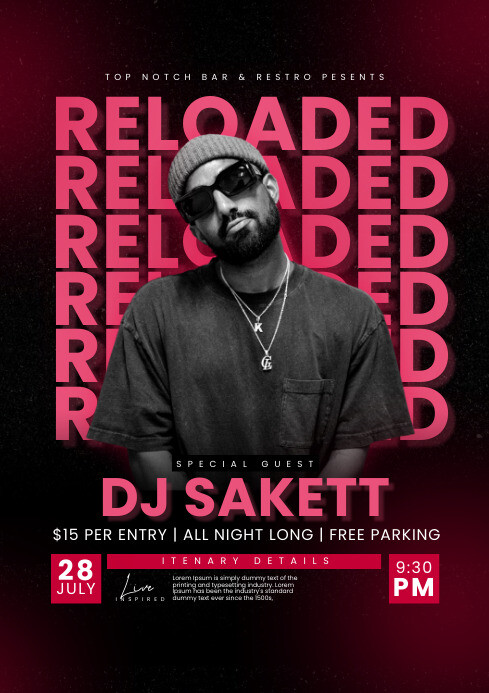 Gradient Dj Night A4 Template | PosterMyWall