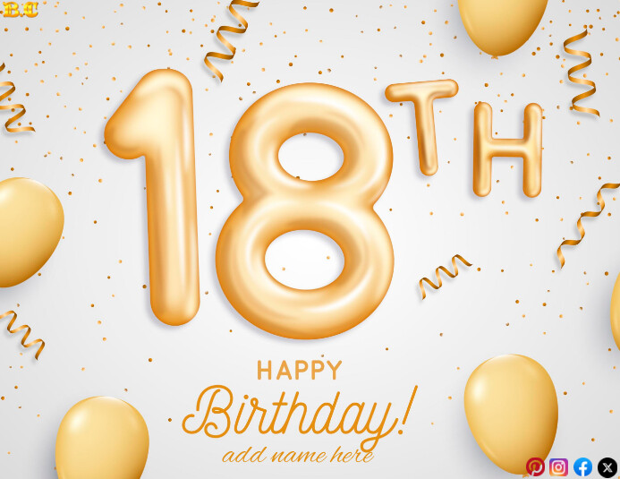 Copy of Gradient Elegant 18th Birthday Poster - Celeb | PosterMyWall