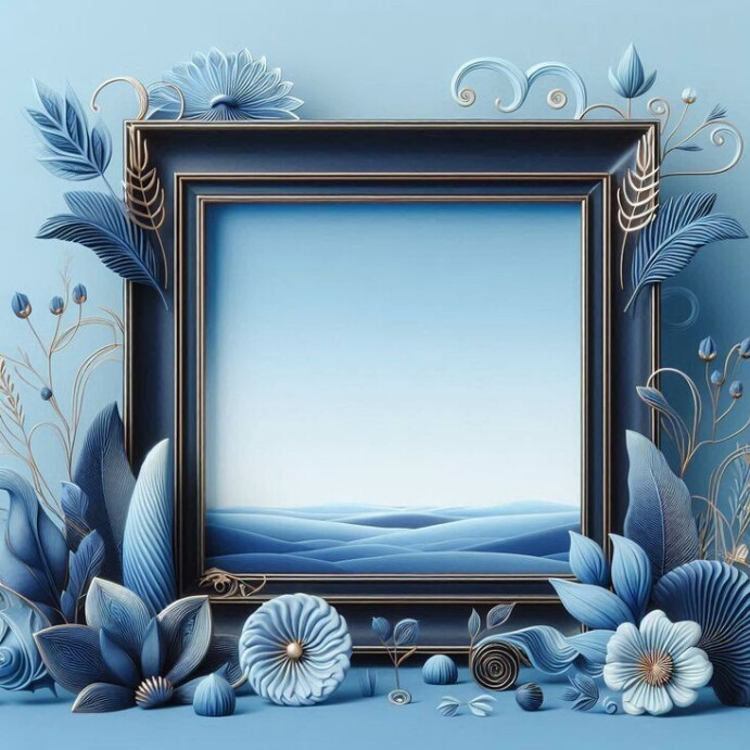 Gradient Elegant Floral Wedding Frame Instagram Post Template ...