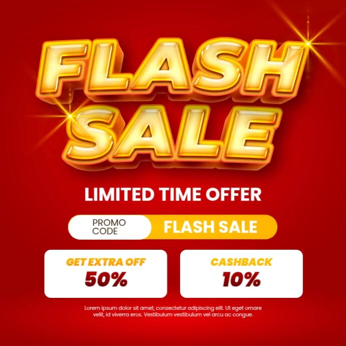 Gradient Flash Sale Ads Instagram Post Template | PosterMyWall