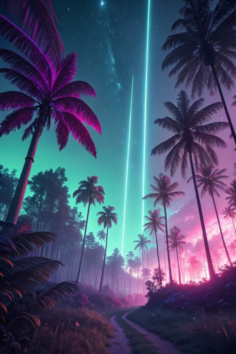 Gradient Futuristic Neon Party Templates | PosterMyWall