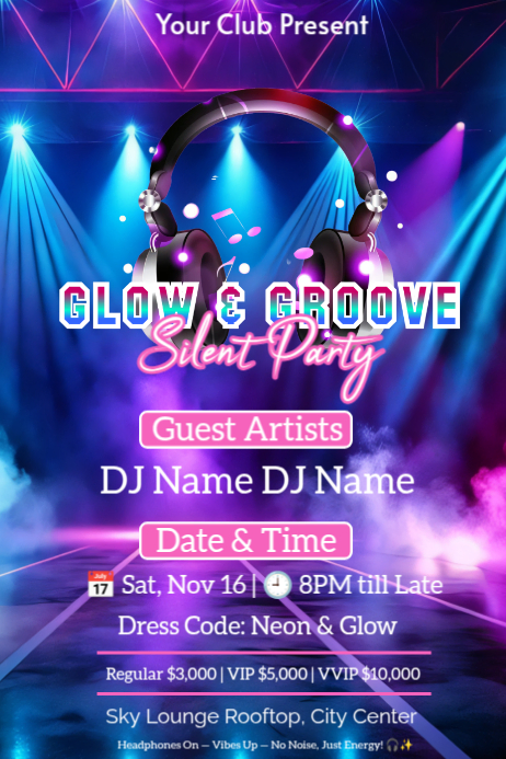 Gradient Glow And Groove Poster Template | PosterMyWall
