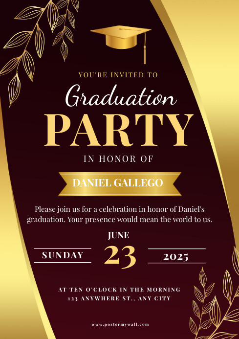Copy of Gradient Graduation Party Invitation A4 | PosterMyWall