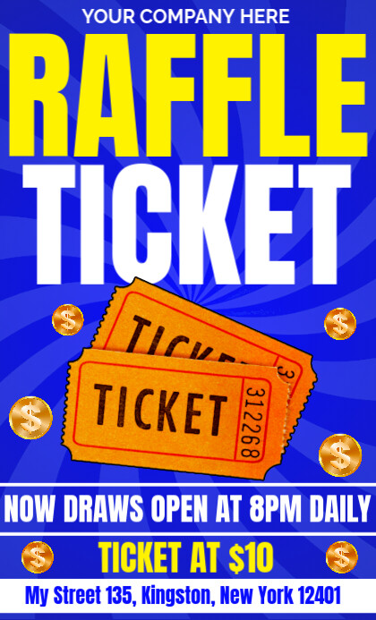 Gradient Grand Raffle Ticket Competition Flyer, Poster, Instagram And ...