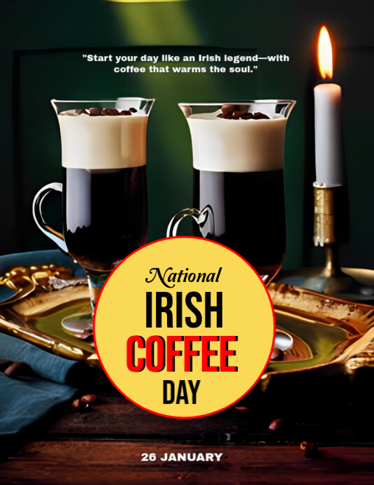 Gradient Green And Brown Background Illustrative National Irish Coffee ...