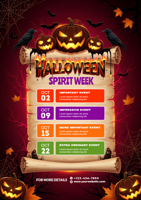 Gradient Halloween Upcoming Events A4 Template | PosterMyWall