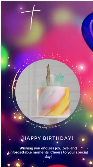 Plantilla de Gradient Happy Birthday Digital Display (9:16) | PosterMyWall