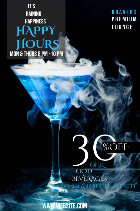 Copy of Gradient Happy Hours Cocktails Promo Poster | PosterMyWall