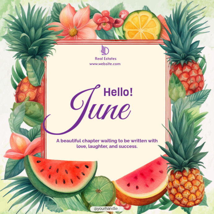 Copy of Gradient Hello June Instagram Post | PosterMyWall