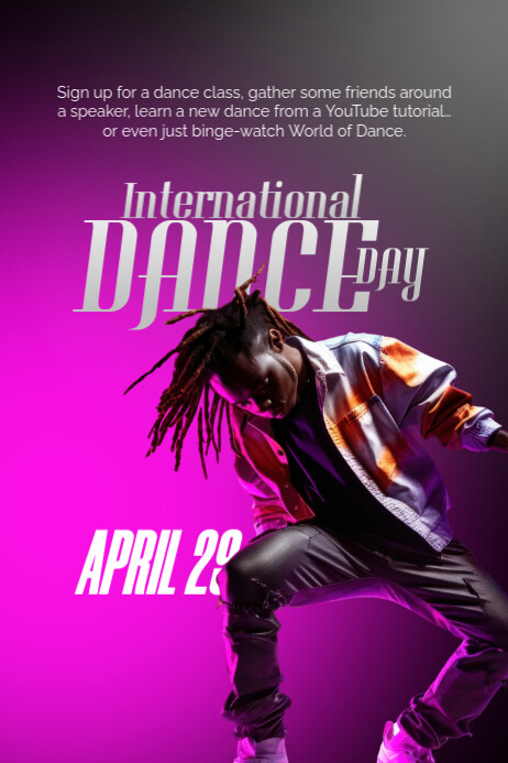 Gradient International Dance Day Poster Template | PosterMyWall
