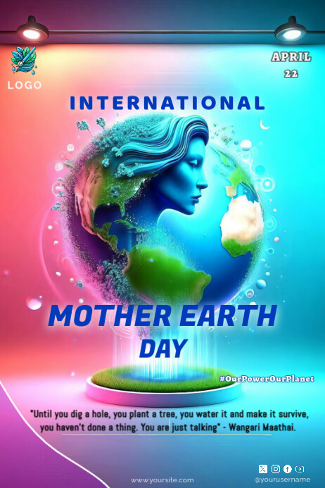 Copy of Gradient International Mother Earth Day Poster | PosterMyWall