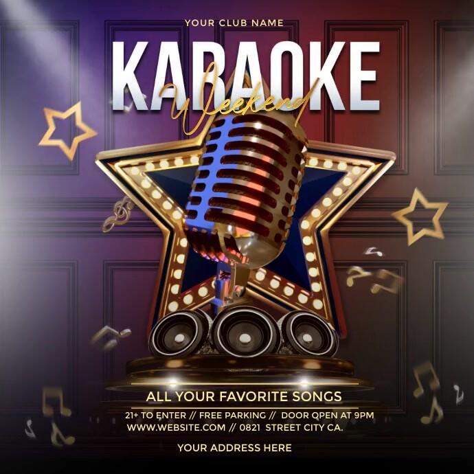 Gradient Karaoke Weekend Instagram Post Template | PosterMyWall