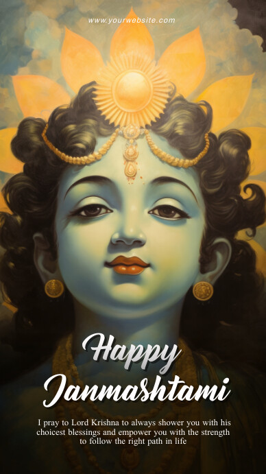 Gradient Krishna Janmashtami Instagram Story Template | PosterMyWall