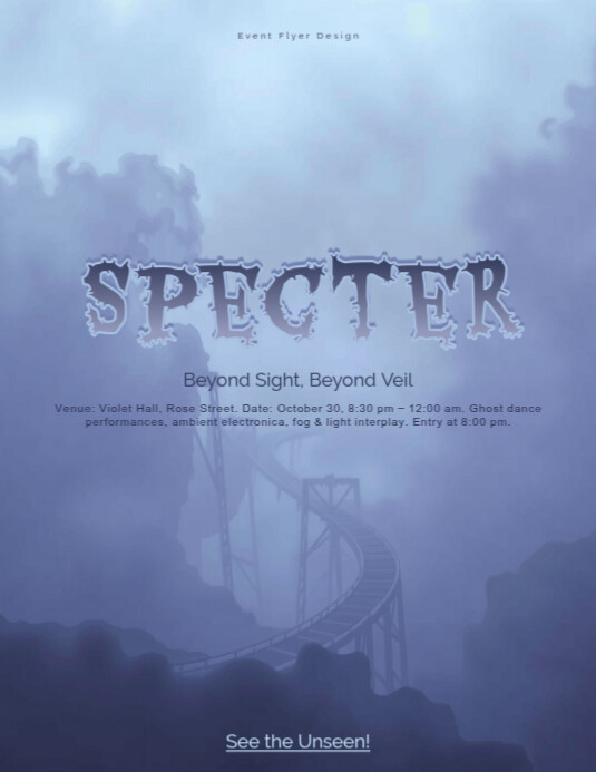Gradient Lavender Gunmetal Specter Mistychic Flyer (us Letter) Template ...