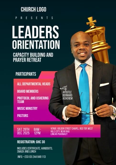 Gradient Leaders Orientation And Prayer Retreat Poster A3 Template ...